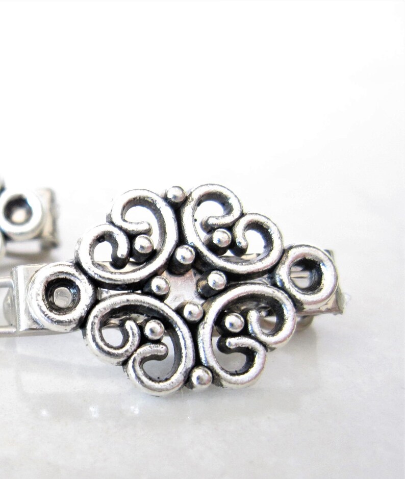 Set of 2 extra tiny small black filigree metal alligator hair | Etsy