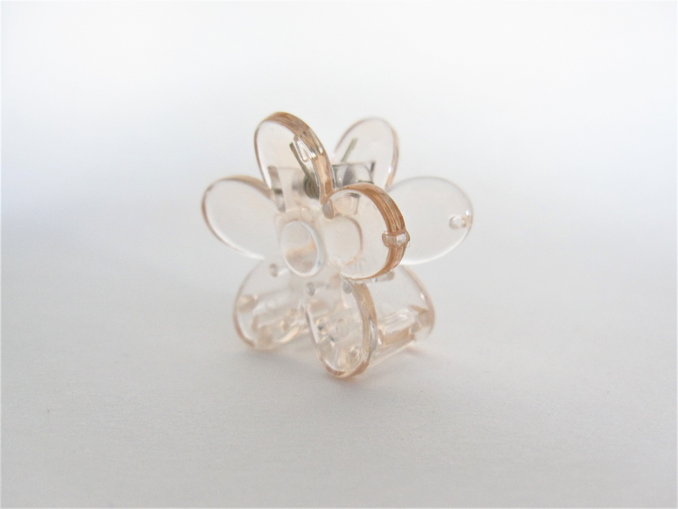 Small Clear Transparent Peachy Pink Flower Hair Claw Clip for - Etsy