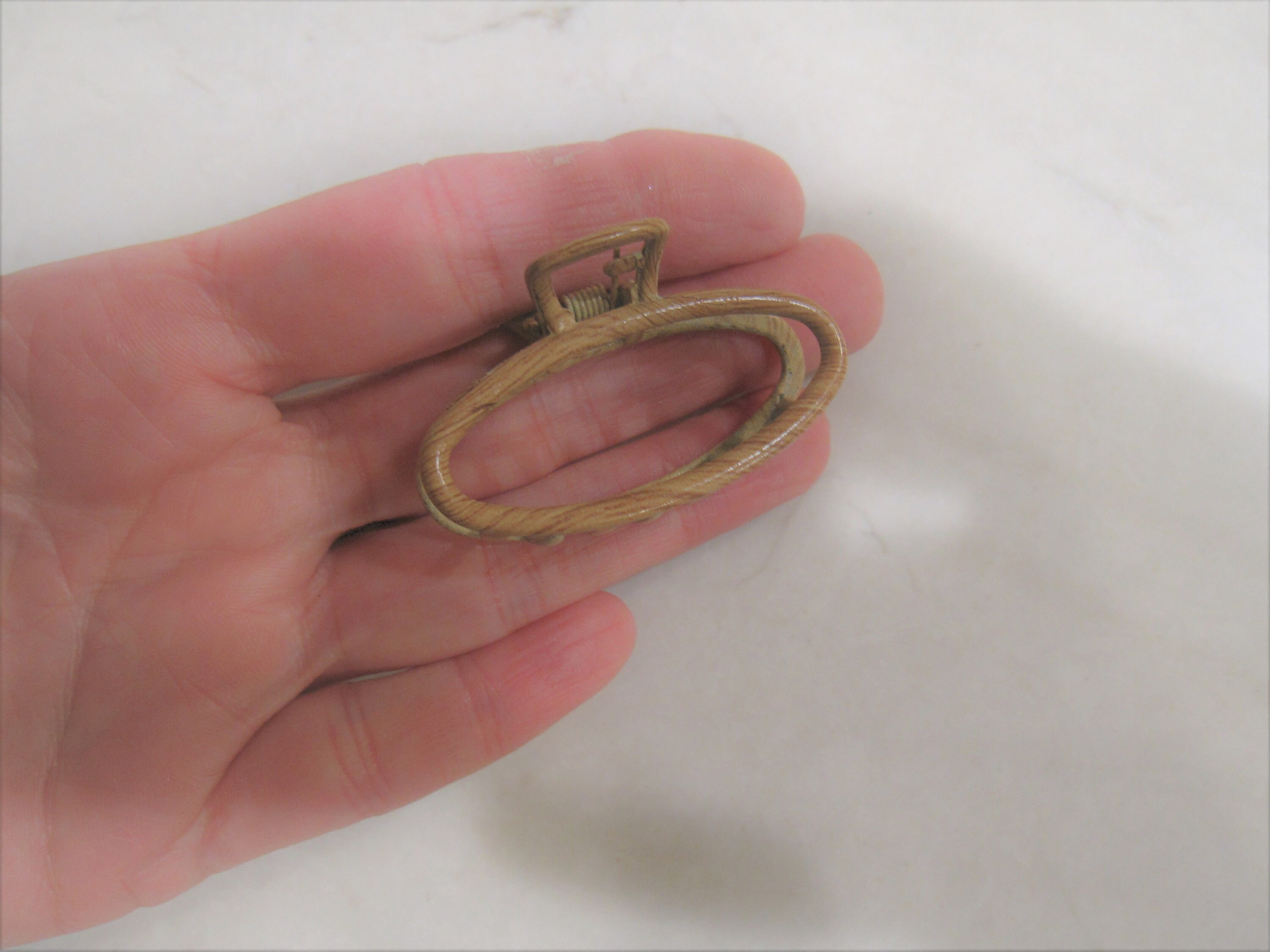 Faux Bamboo Wood Medium/small Metal Oval Hair Claw Clip - Etsy