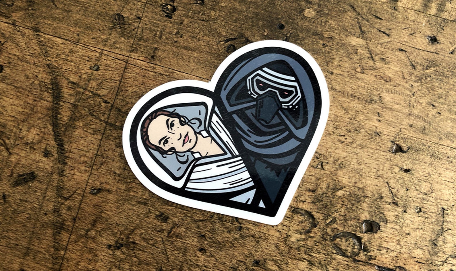 Reylo Heart Sticker - Etsy