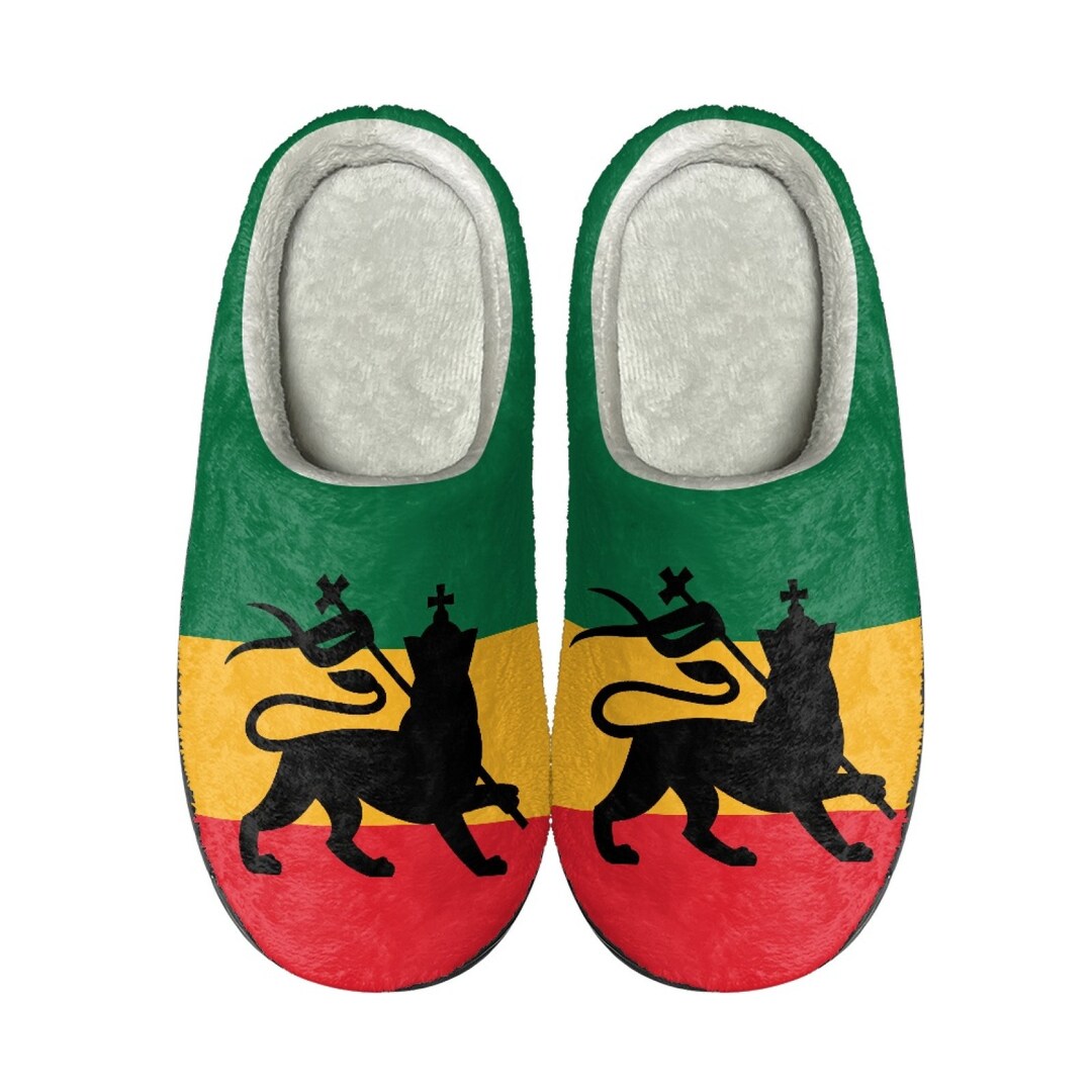 Rasta Lion of Judah Cotton Slippers - Etsy