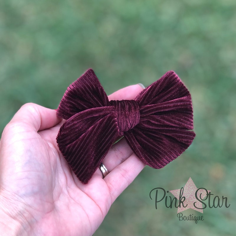 Maroon Hair Bow - Etsy