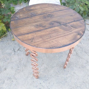 Copper End Table Chain Style Custom Legs Barnwood Table Custom - Etsy