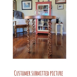 Copper End Table Chain Style Custom Legs Barnwood Table Custom - Etsy