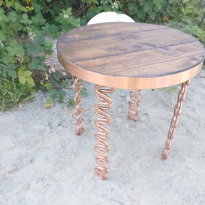 Copper End Table Chain Style Custom Legs Barnwood Table Custom - Etsy