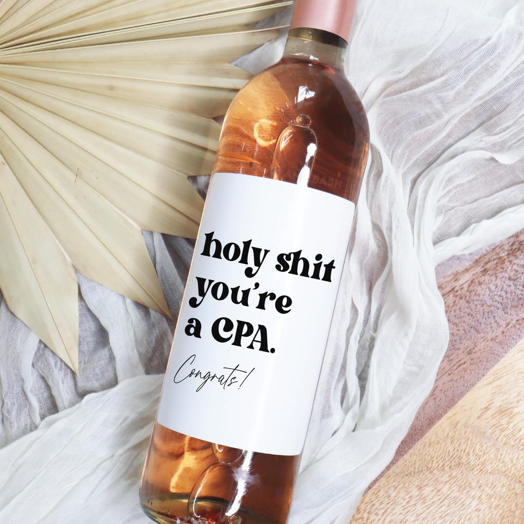 Funny CPA Graduation Wine Label Accountant Gift for CPA Graduation Gift ...