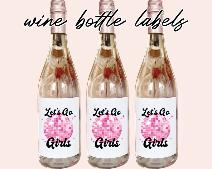 Wavy Lets Go Girls Bachelorette Party Wine Labels Last Rodeo - Etsy