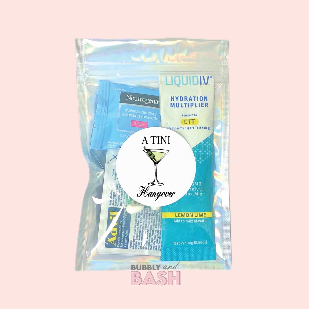 A Tini Hangover Kit Bag Martini Birthday Bachelorette Hangover Kit A ...