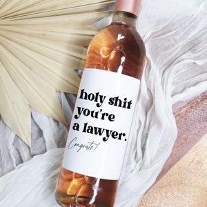 Funny Lawyer Graduation Wine Label Lawyer Gift for Lawyer Graduation ...