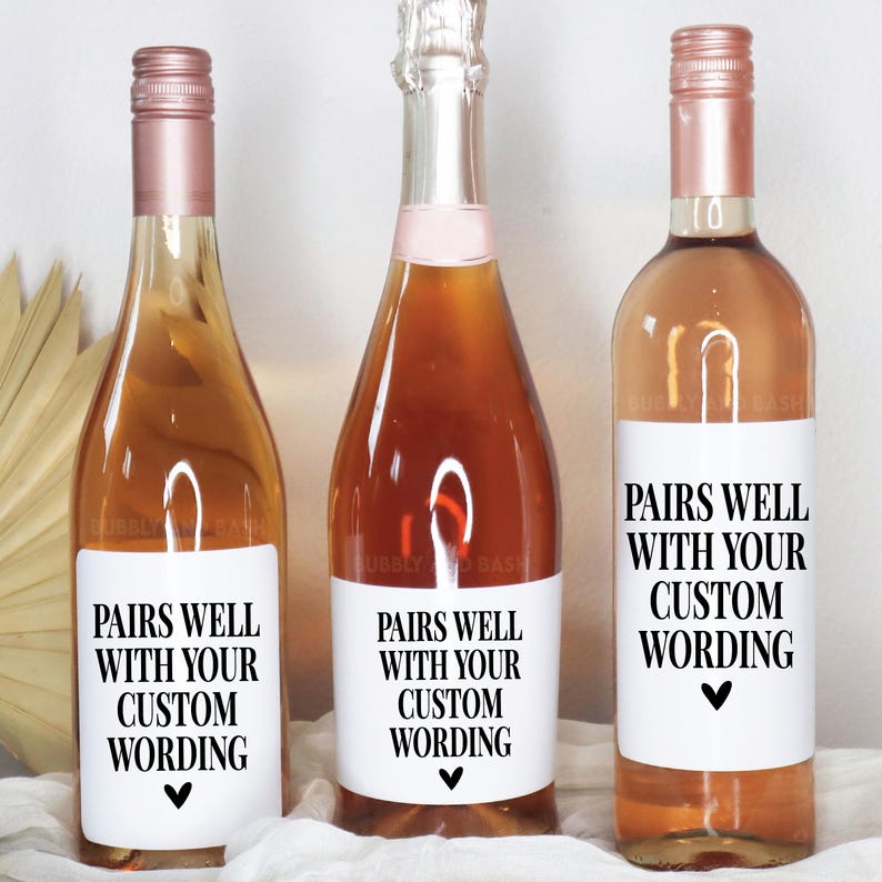 Custom Wording Wine Bottle Label Sticker for Wine Bottle Pairs Well ...