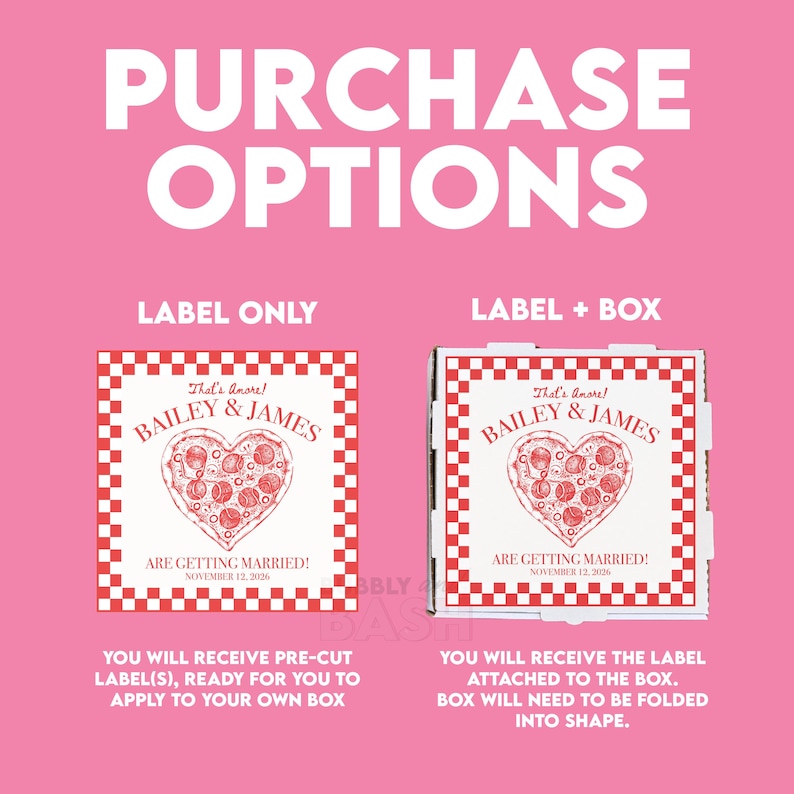 Engagement Pizza Box Labels That’s Amore Engaged Pizza Sticker Wedding ...