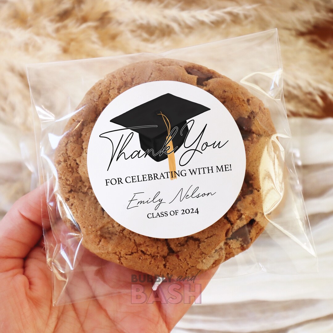 Thank You Graduation Labels Stickers Cookie Favor Labels Favor Stickers ...
