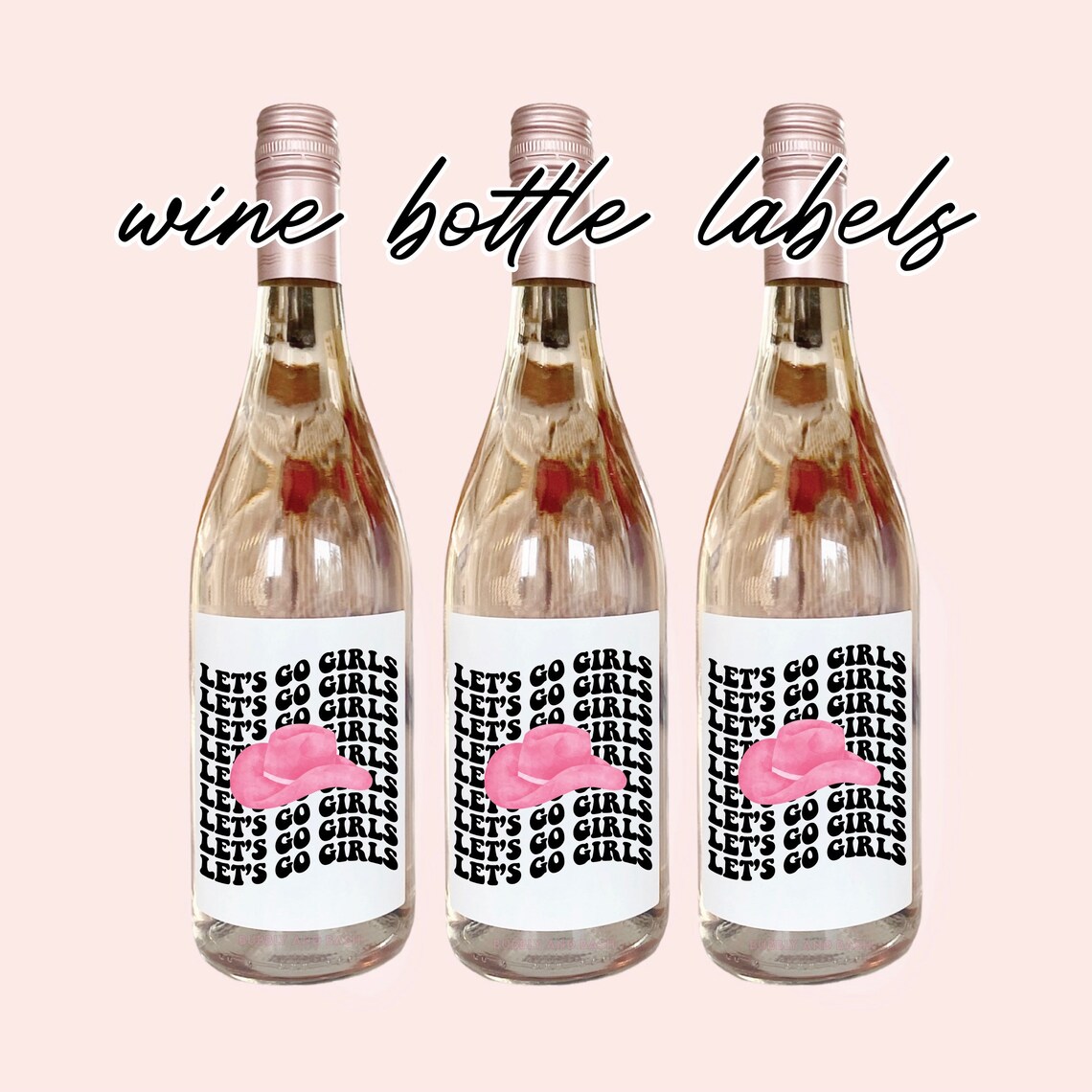 Wavy Lets Go Girls Bachelorette Party Wine Labels Last Rodeo - Etsy
