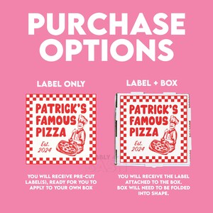 Name Pizza Box Labels Famous Pizza Birthday Pizza Sticker Party Pizza ...