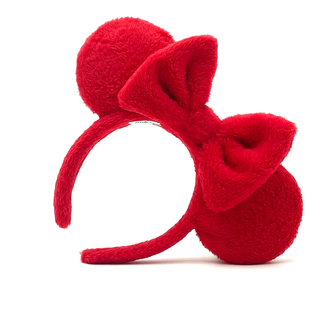 Minky Red Disney Ears, Red Minnie Mouse Ears - Etsy