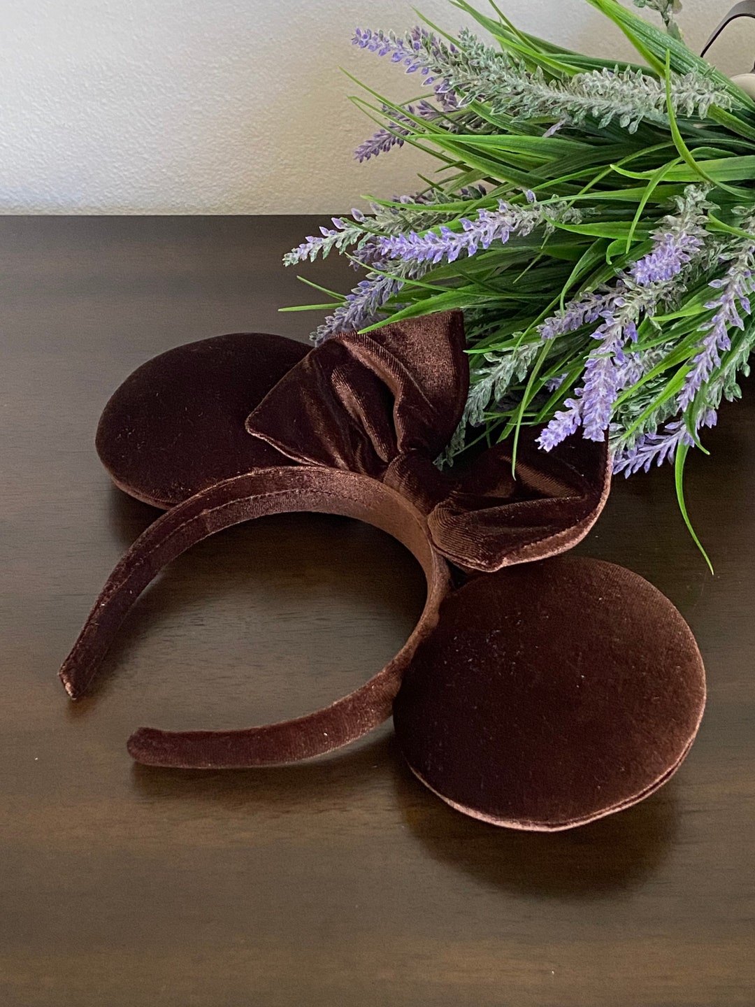 Brown Disney Ears, Disney Ears, Brown Velvet Ears, Disney Ears Headband ...