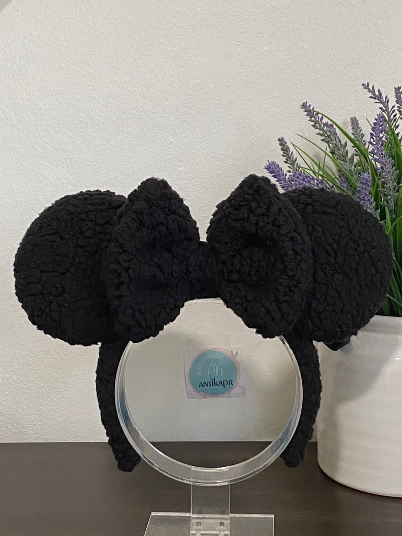 Sherpa Black Disney Ears Disney Ears White Ears Disney Etsy