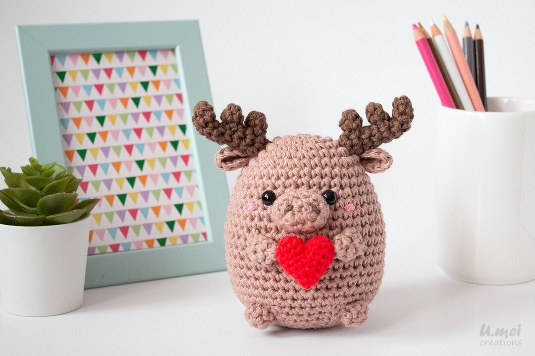 Moose With Heart | Amigurumi Moose | Crochet Plush | Toy Moose ...