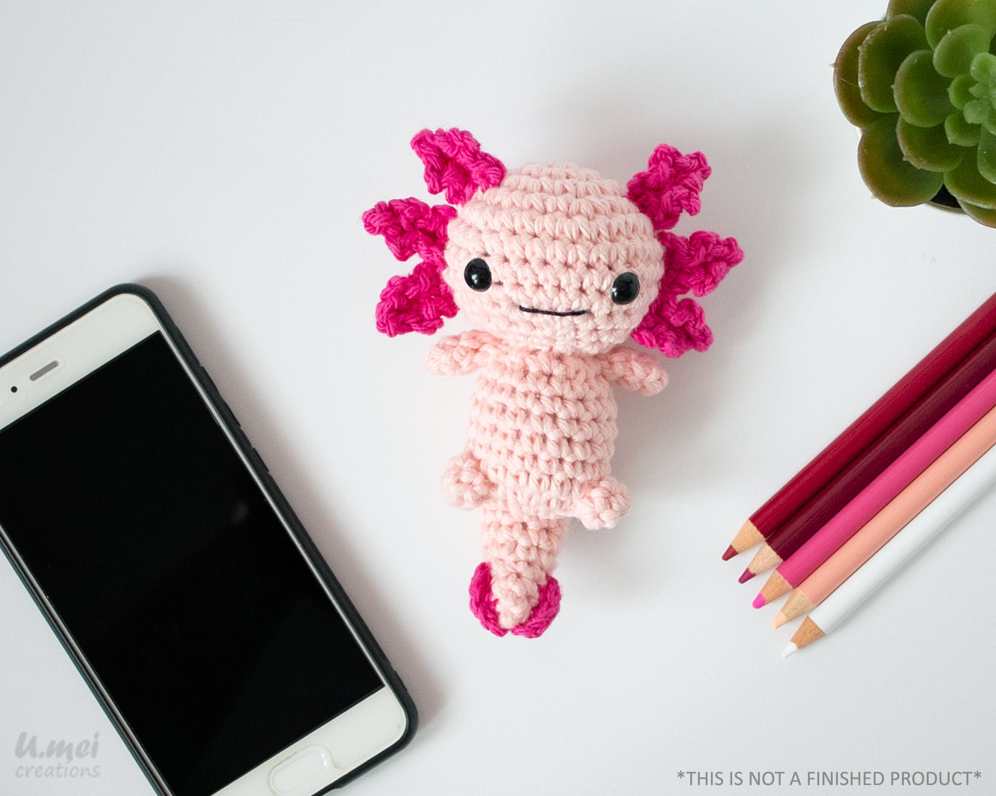 Crochet Pattern PDF Axolotl Pink Axolotl Cute Axolotl - Etsy Canada