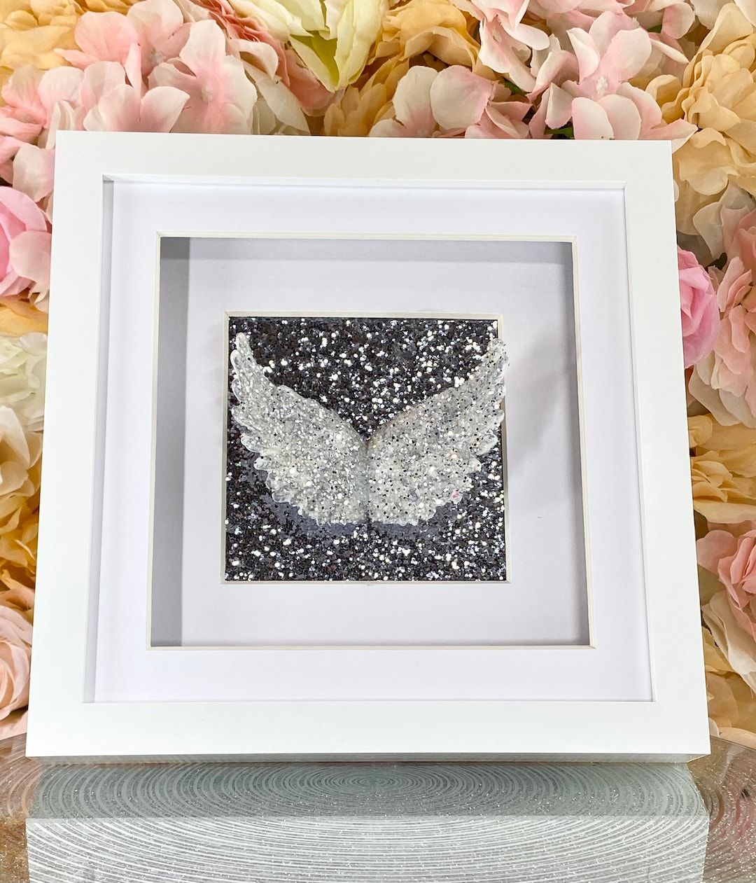 Glittery 3D Angels Wings Box Frame Gift, Guardian Angel, Angels ...