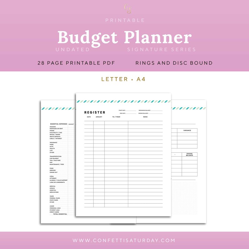 Budget Planner Personal Finance Binder Letter and A4 Rings | Etsy