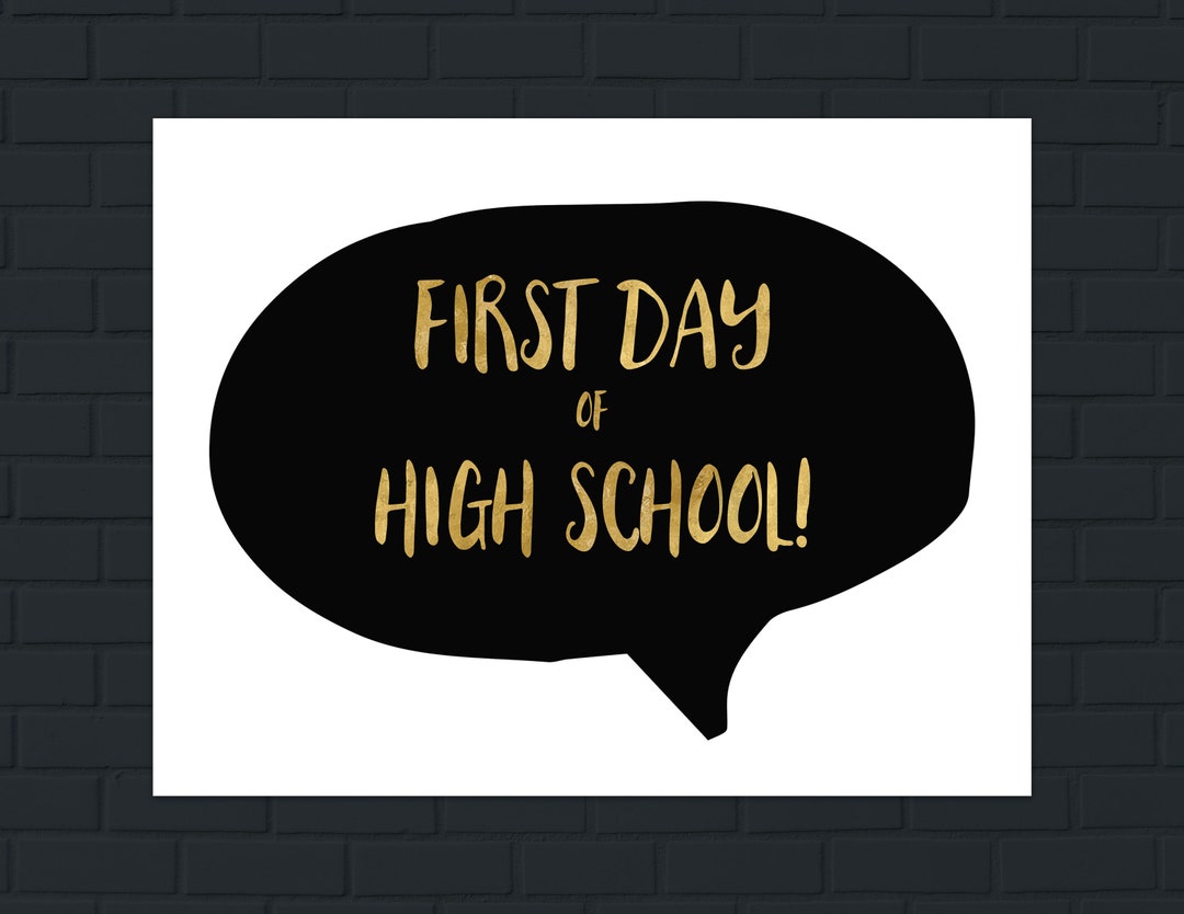 First Day of High School Sign First Day of School Sign - Etsy