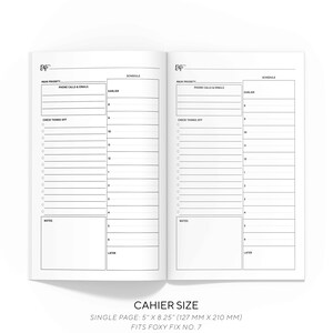 Daily Travelers Notebook Inserts, Cahier Undated Printable Planner ...