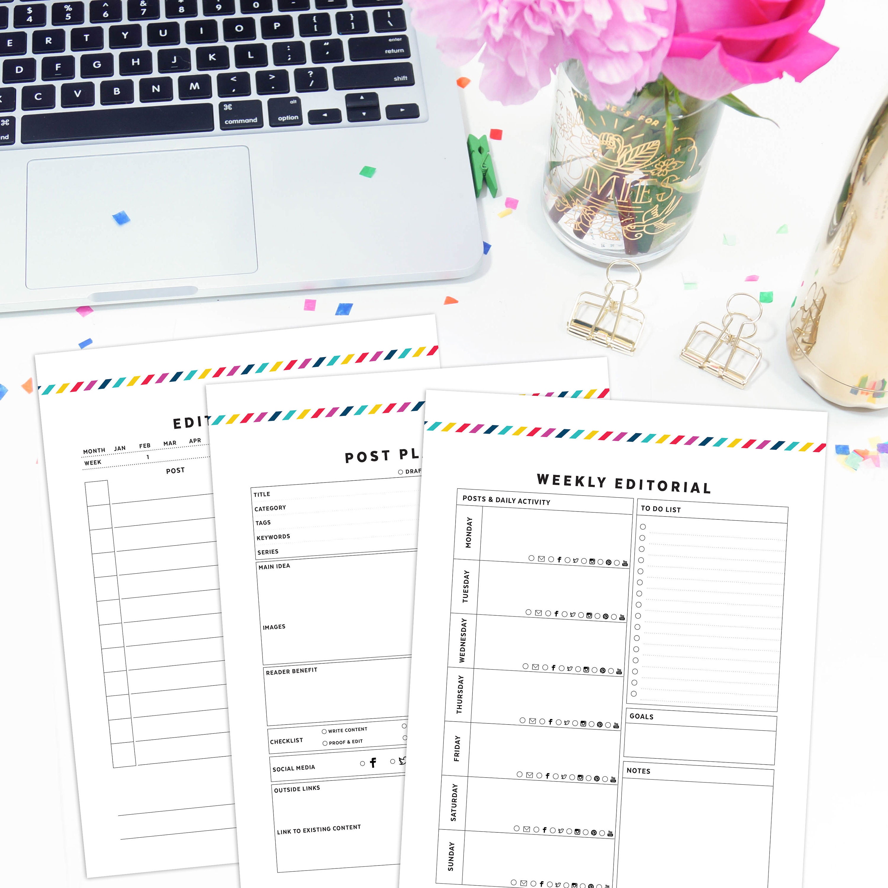 Printable Blog Planner Letter and A4 Rings and Discs Pages - Etsy