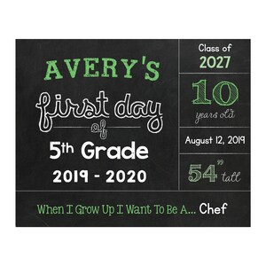 Back to School Sign for 5th Grade Printable Digital - Etsy