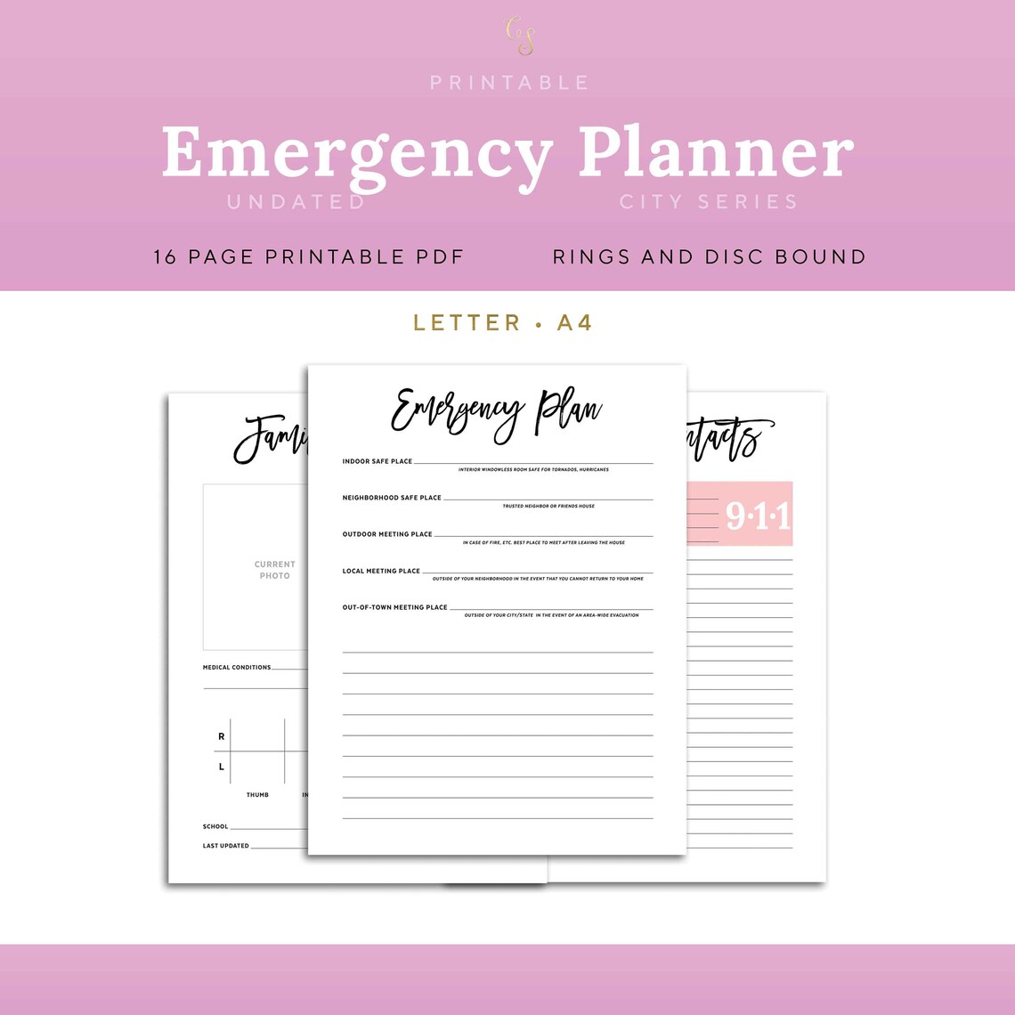 Emergency Binder Printable Pages Family Emergency Planner - Etsy