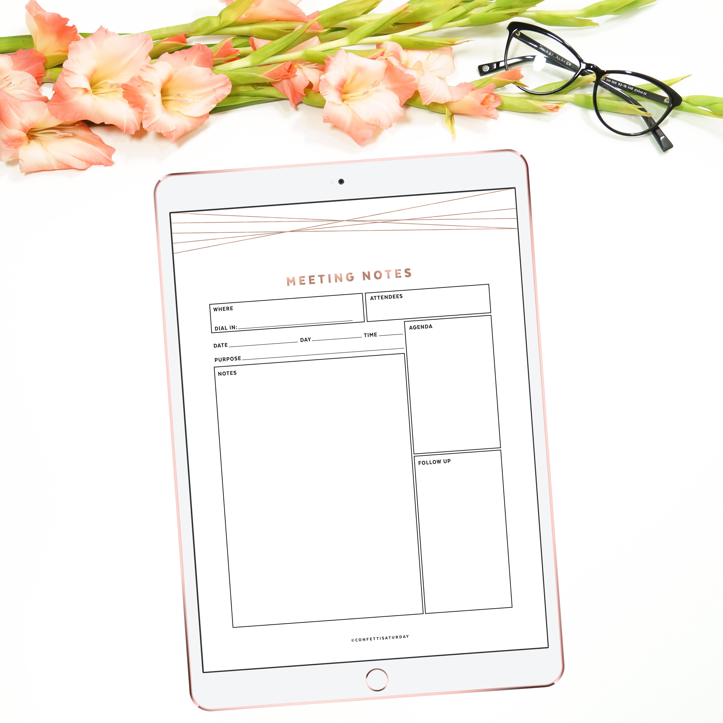 Digital Meeting Notes Planner Page, for Goodnotes and Note-taking Apps ...