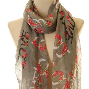 Love Alphabet Scarf Love Infinity Scarf Love Scarf Valentine's Gift ...