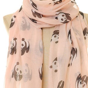 Pink Panda Scarf Panda Infinity Scarf Panda Bear Scarf Animal Scarf ...
