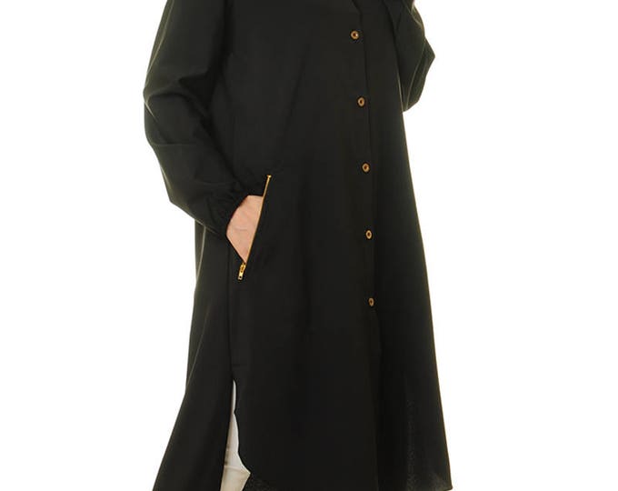 Black Tunic Dress Long Tunic Long Sleeve Tunic Black Etsy