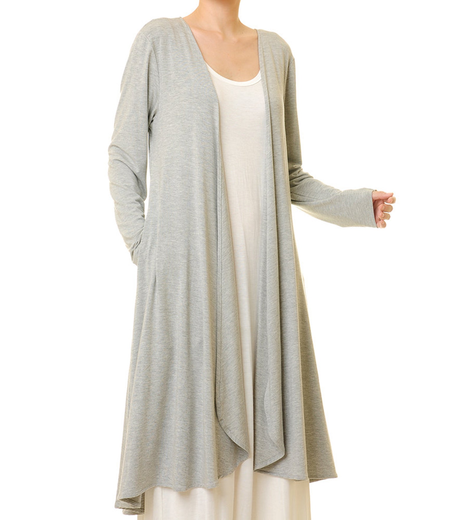 Grey Duster Cardigan Grey Cardigan Women Duster Coat Midi - Etsy