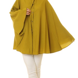 Cape Blouse Long Sleeve Kaftan Top Kaftan Top Blouse Poncho Batwing Top ...