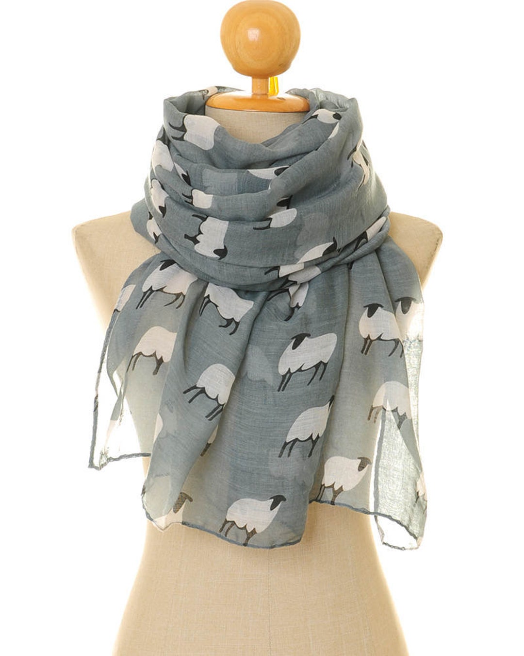 Grey Sheep Scarf Sheep Infinity Scarf Farmer Gifts Beach Wrap Scarf ...