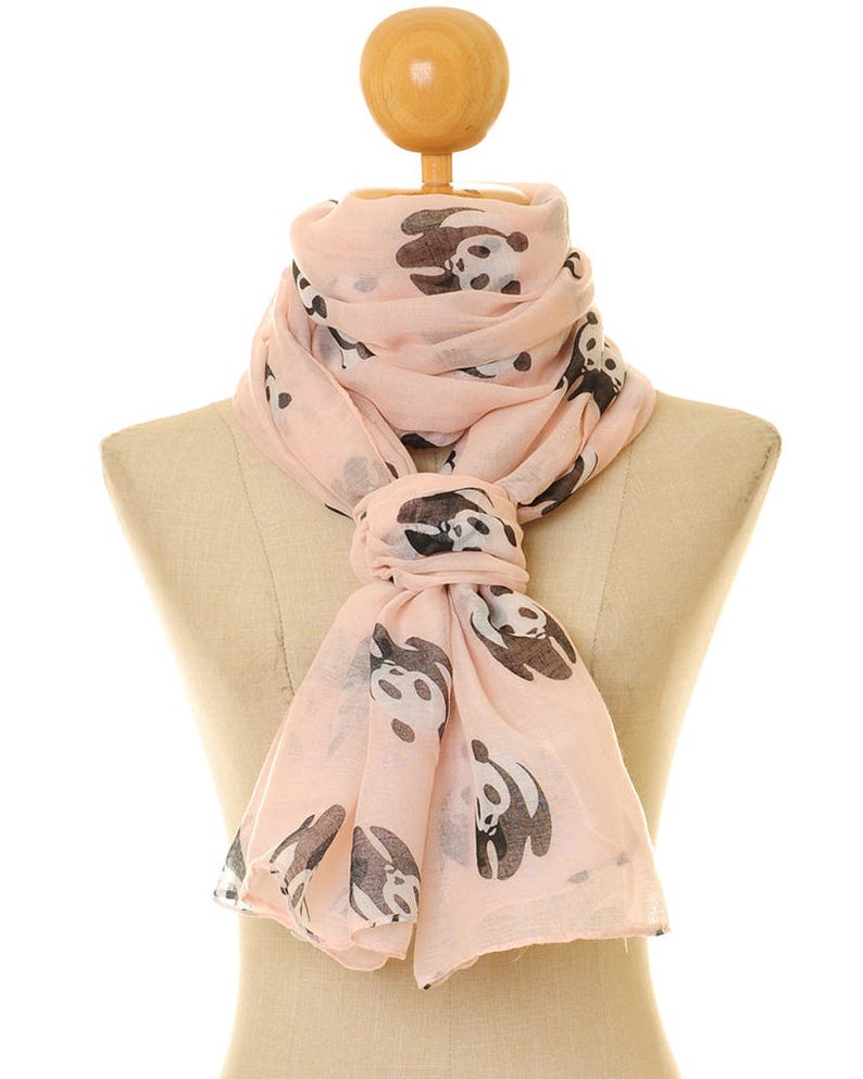 Pink Panda Scarf Panda Infinity Scarf Panda Bear Scarf - Etsy