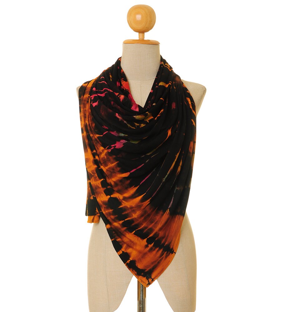 Tie Dye Scarf Tie Dye Shawl Tie Dye Wrap Black Scarf - Etsy