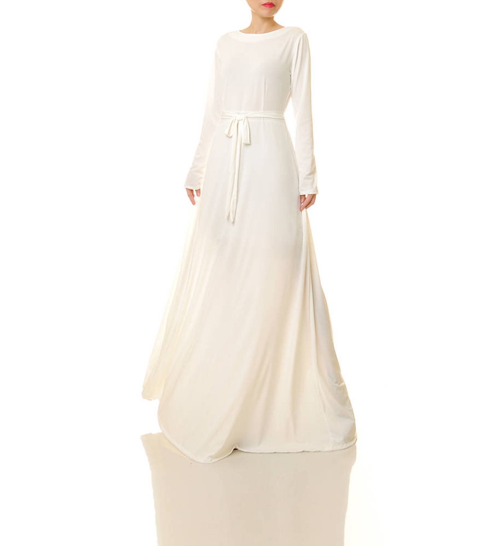 Off White Maxi Dress Long White Dress Creamy White Gown - Etsy