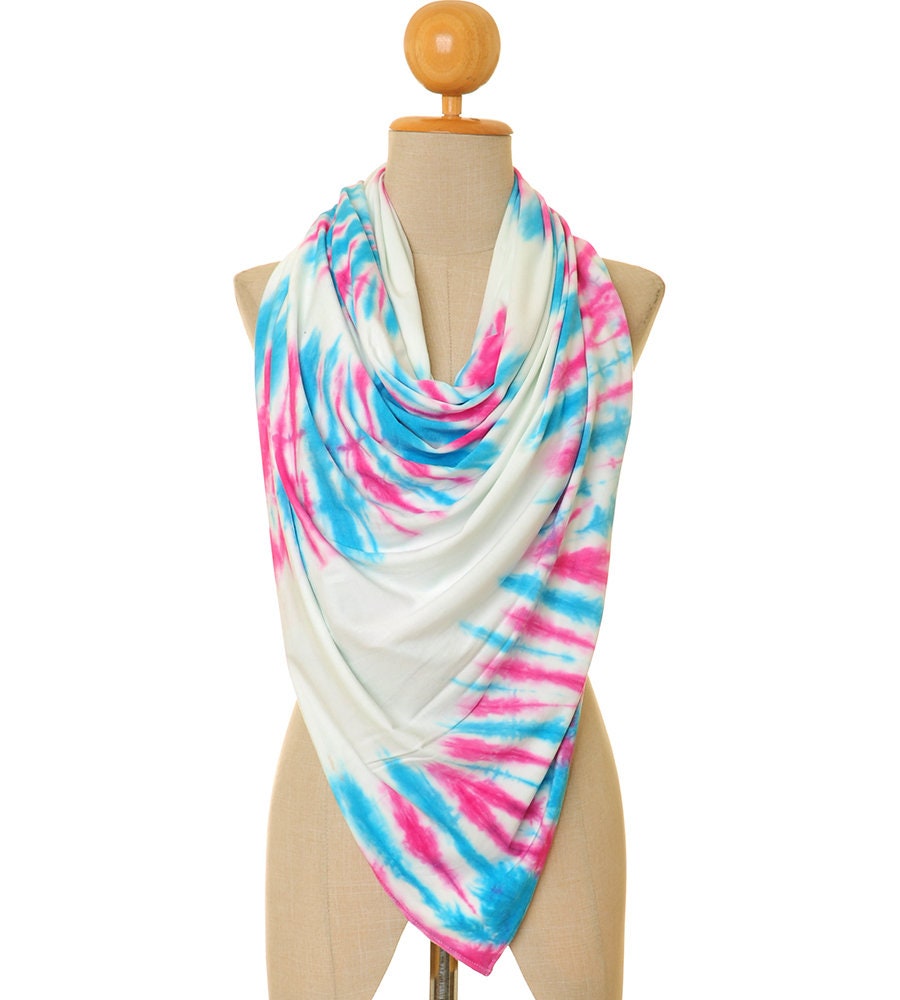 Tie Dye Scarf Tie Dye Shawl Tie Dye Wrap Jersey Scarf | Etsy