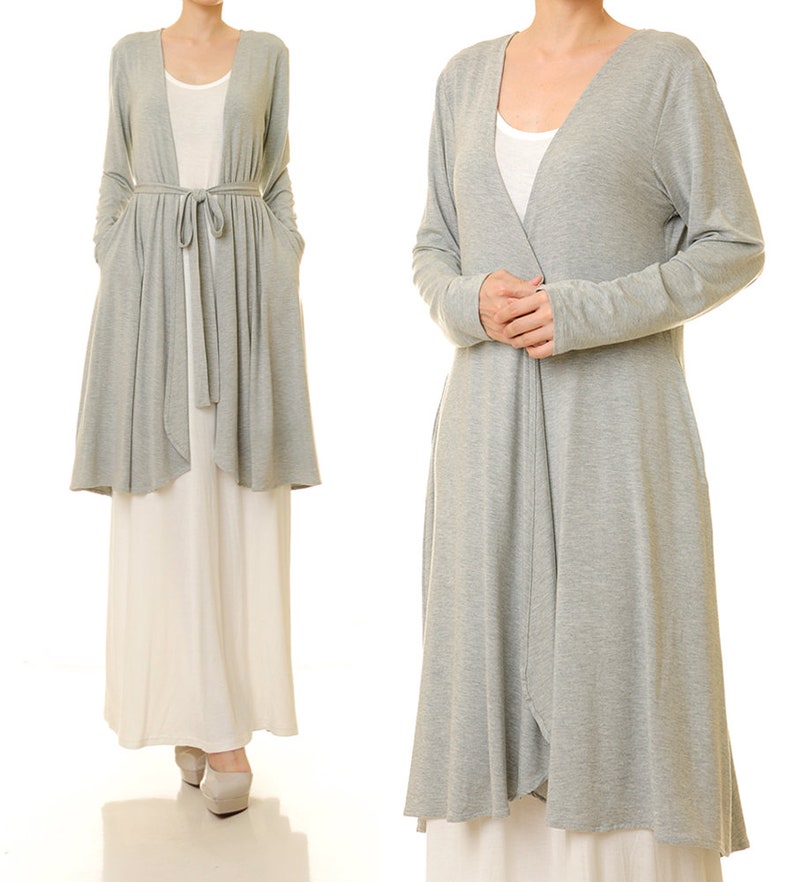 Grey Duster Cardigan Grey Cardigan Women Duster Coat Midi - Etsy