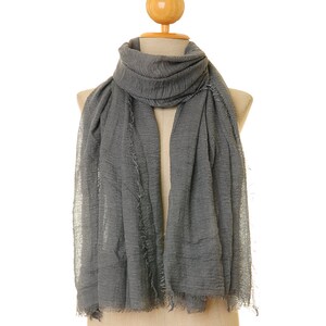 Grey Scarf Linen Scarf Grey Hijab Scarf Cotton Scarf Men Scarf Cotton ...