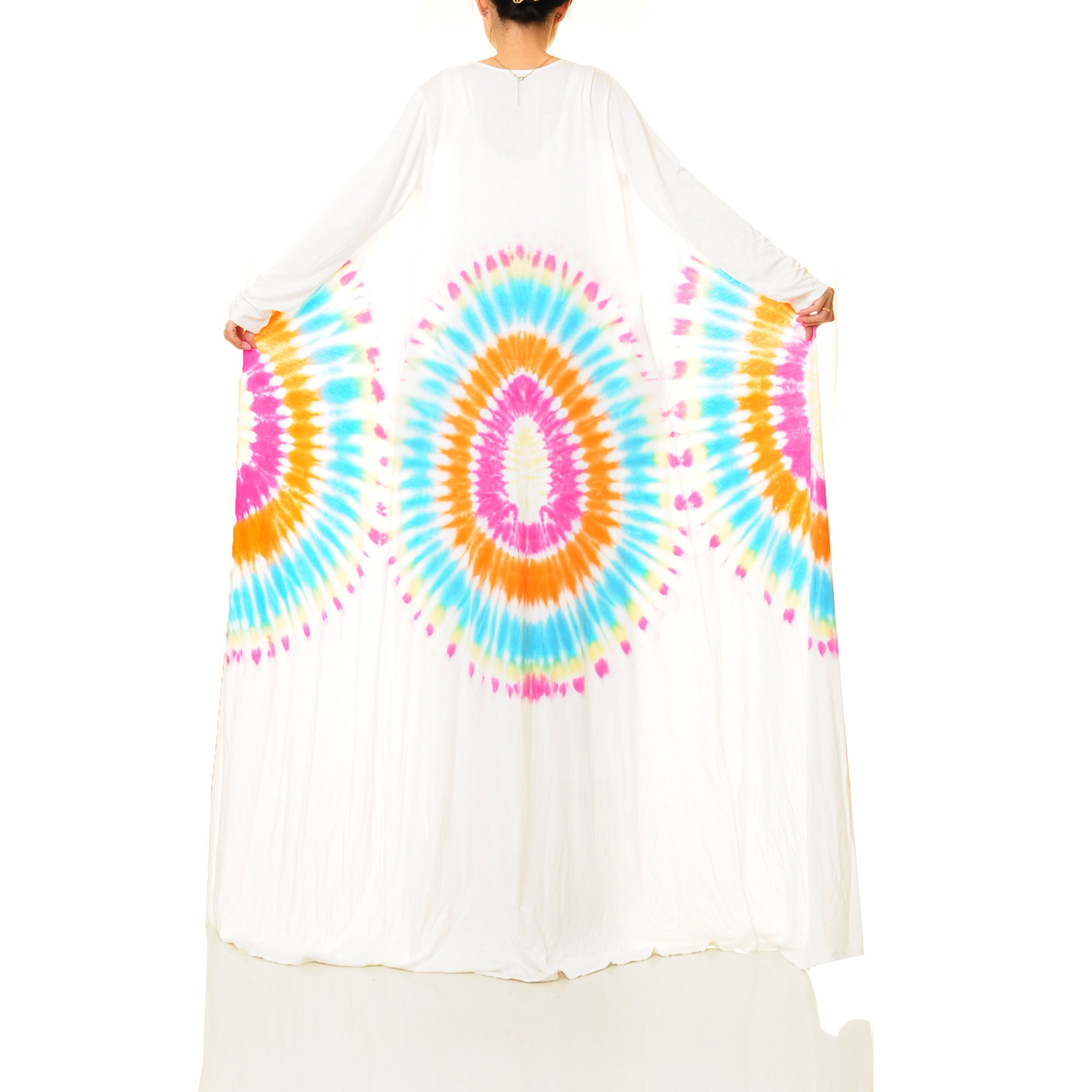 Tie Dye Robe Cardigan White Tie Dye Duster Cardigan Summer | Etsy