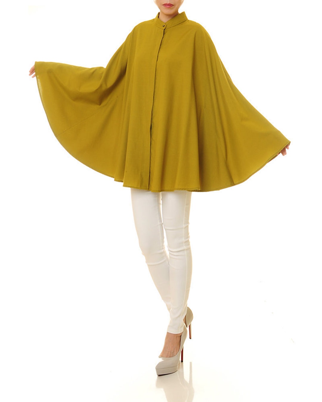 Cape Blouse Long Sleeve Kaftan Top Kaftan Top Blouse Poncho Batwing Top ...