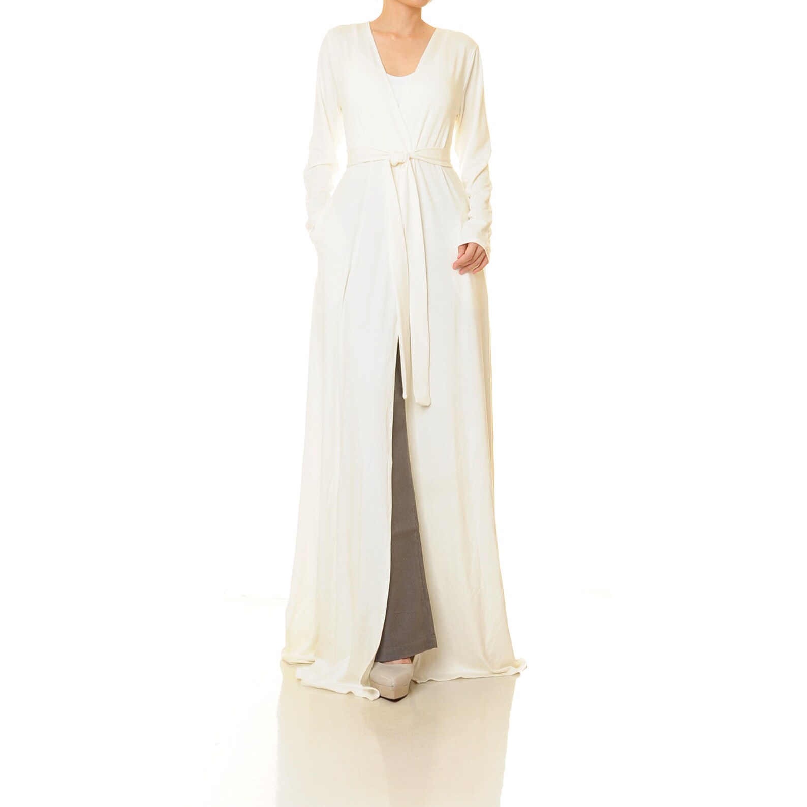 Bride Dressing Gown Creamy White Full Length Open Front | Etsy