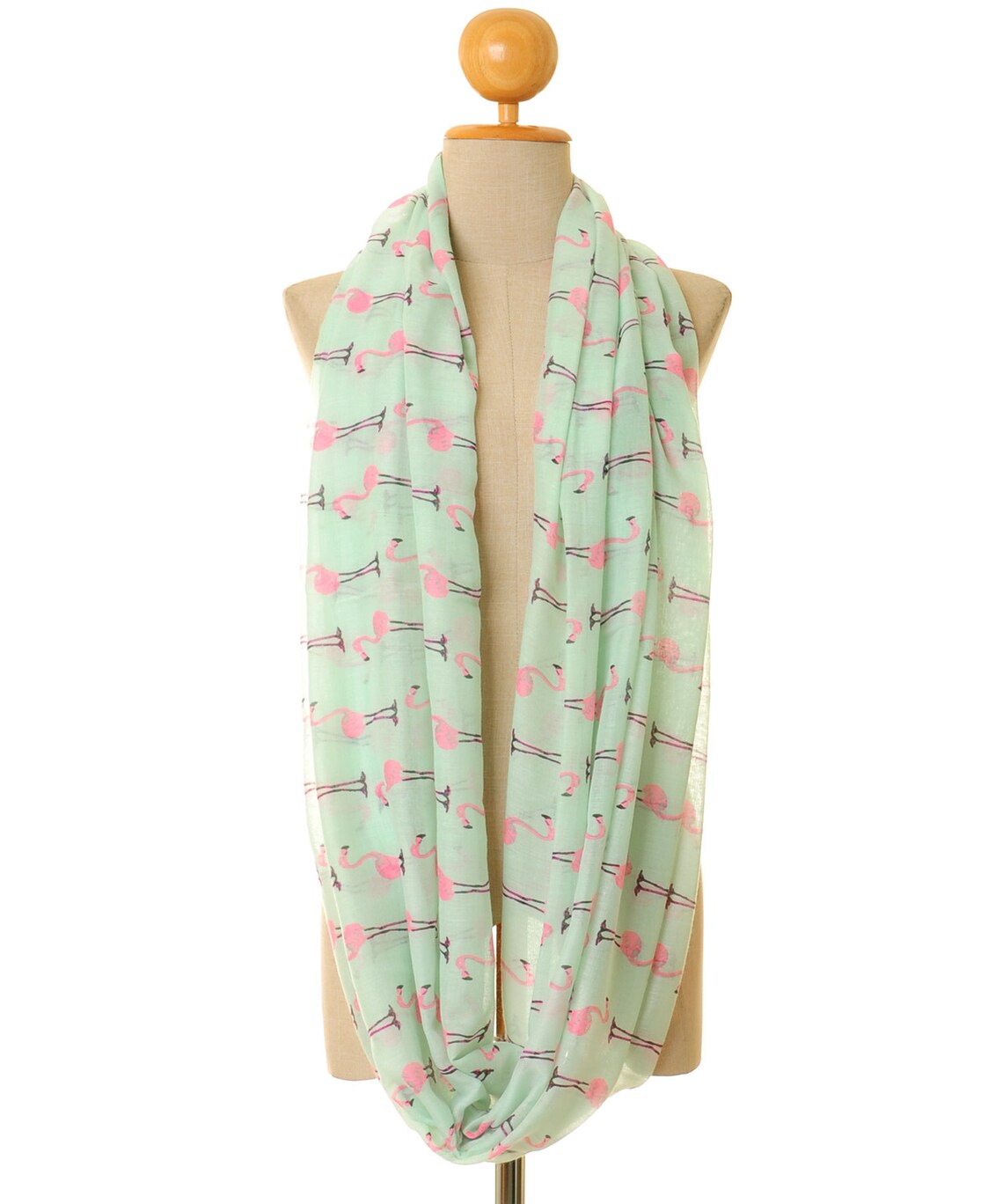 Flamingo Scarf Pink Flamingo Infinity Scarf Mint Scarf - Etsy