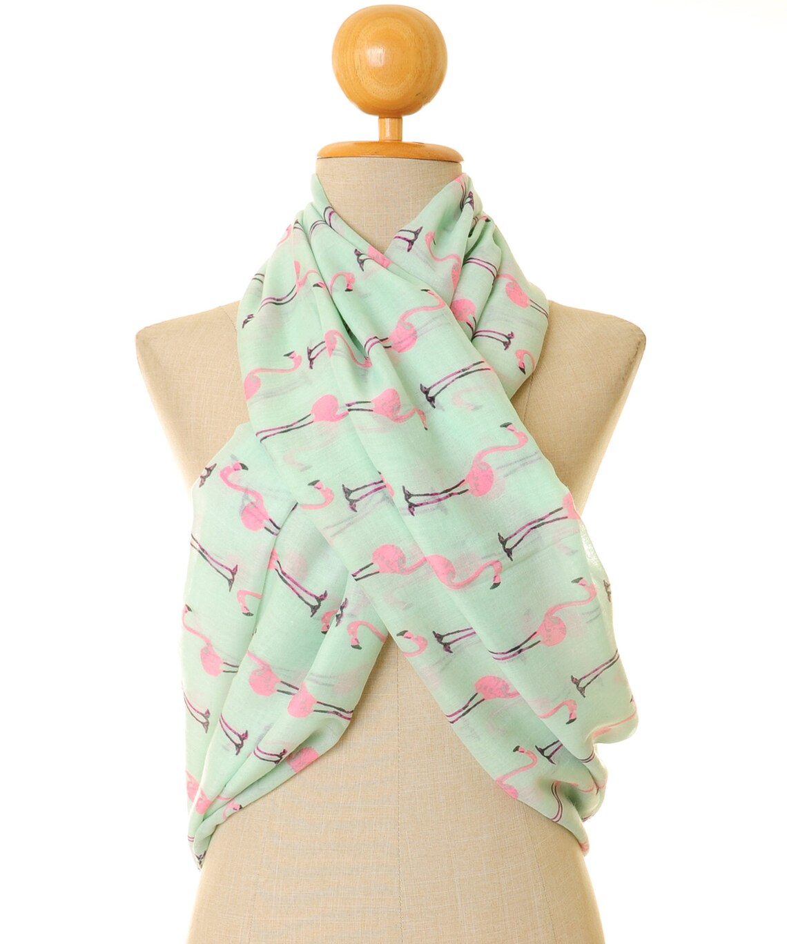 Flamingo Scarf Pink Flamingo Infinity Scarf Mint Scarf - Etsy
