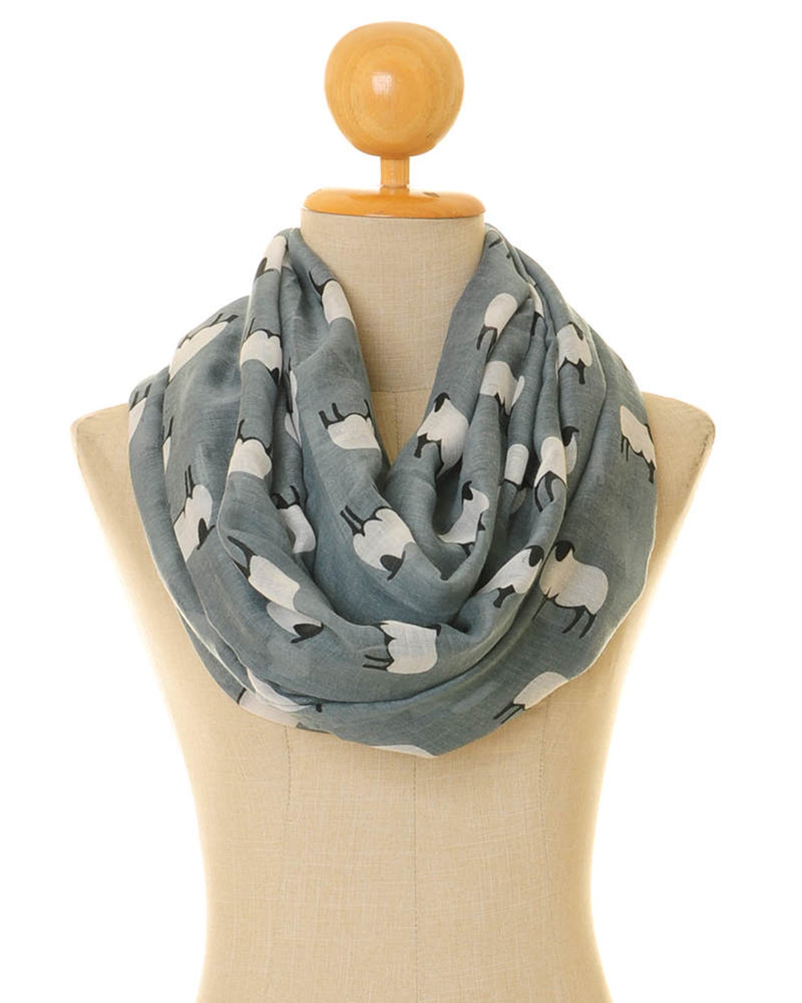 Grey Sheep Scarf Sheep Infinity Scarf Farmer Gifts Beach - Etsy New Zealand