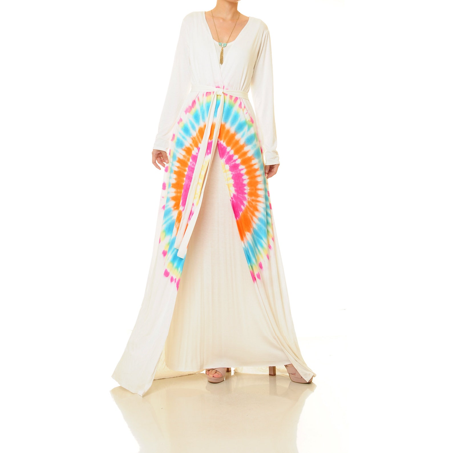 Tie Dye Robe Cardigan White Tie Dye Duster Cardigan Summer | Etsy